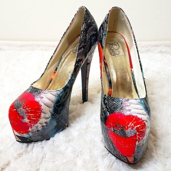 Rosette | Shoes | Rosetteelle Platform Colorful Graffiti65heelstilettos ...
